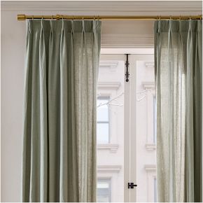 Open Box: Pleated European Flax Linen Curtain | West Elm
