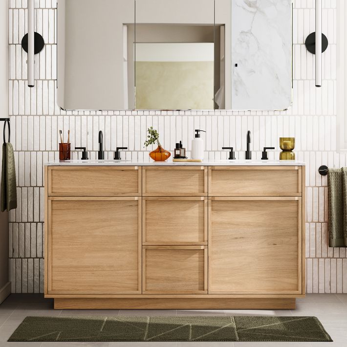 Hutchinson Oak Double Bathroom Vanity (60") | West Elm
