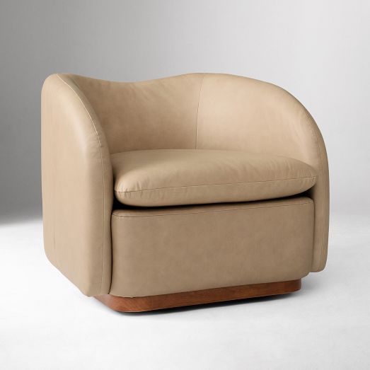 Kaufman Swivel Leather Chair | West Elm