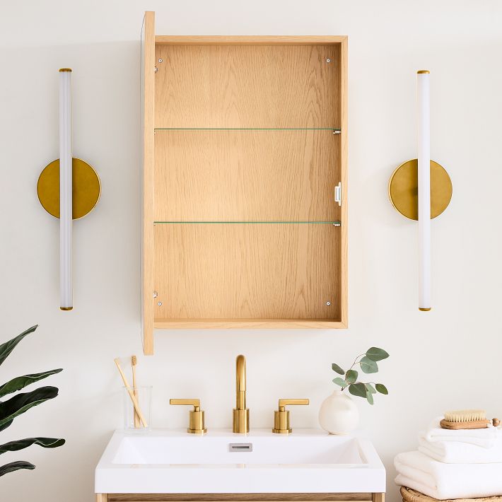 Oak mirror cabinet store