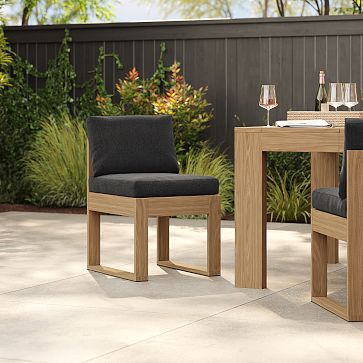 Telluride Dining Side Chair Set of 6 Crosshatch Weave Slate Cushions West Elm