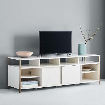 West elm tv console white store