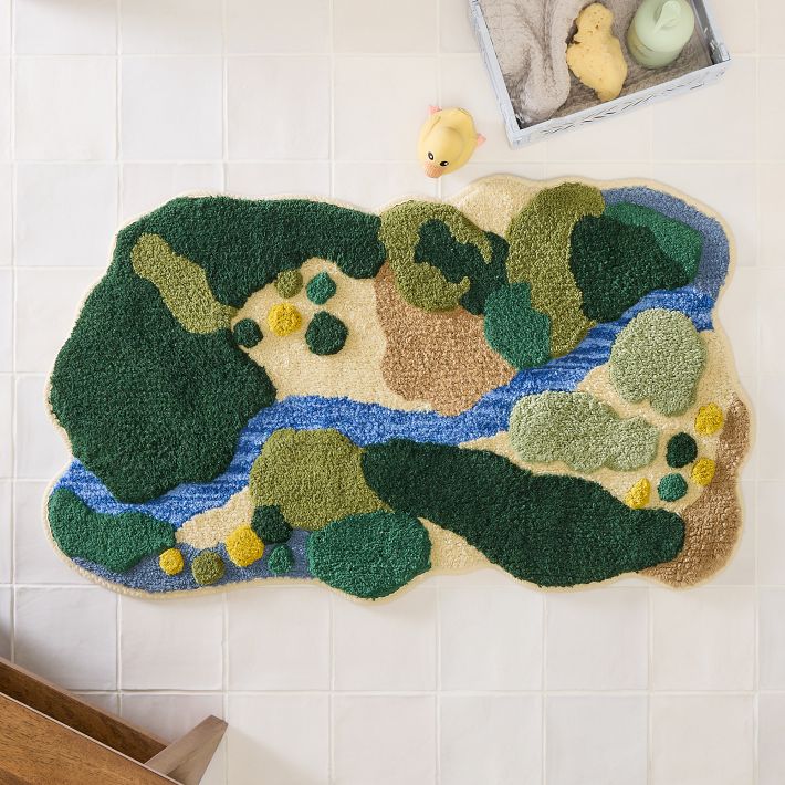 Kids National Geographic Topographical Bath Mat | West Elm