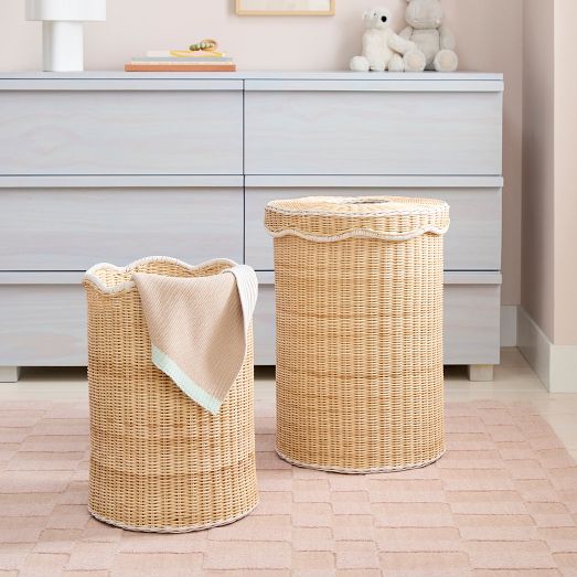 Woven Scalloped Hampers (Set of 2) | West Elm