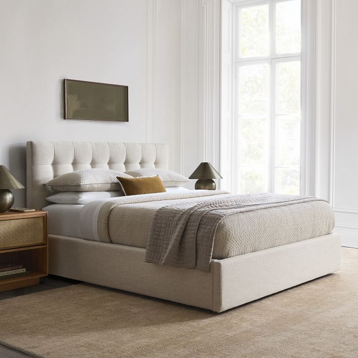 Emmett Tufted Low Profile Bed | West Elm