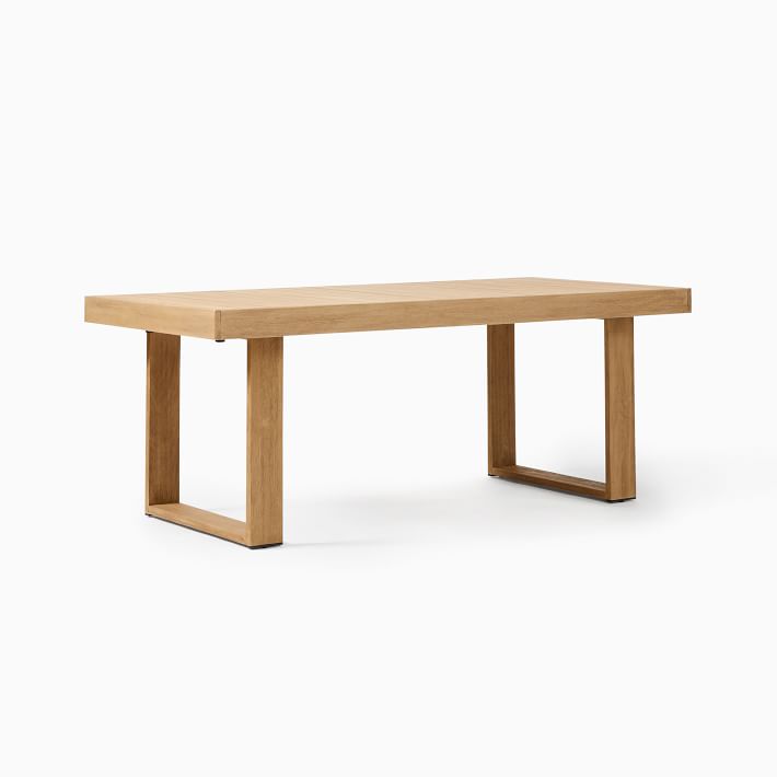 Portside Outdoor 76.5 in 106 in Expandable Rectangle Dining Table Driftwood West Elm