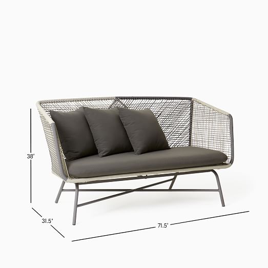 West elm outdoor loveseat store
