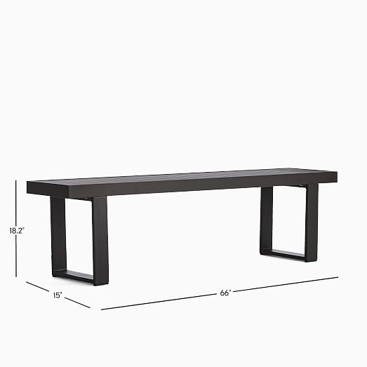 Portside Aluminum Outdoor Bench Stylish Backyard Seating West Elm