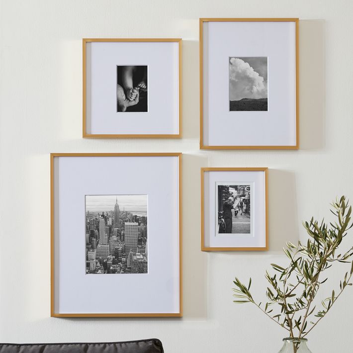 Multi Mat Metal Gallery Frames Polished Brass West Elm