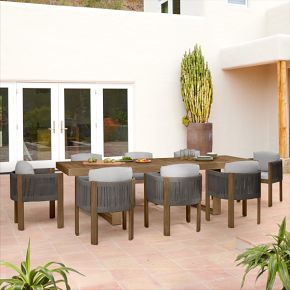 Portside Outdoor Expandable Dining Table & Porto Chairs Set | West Elm