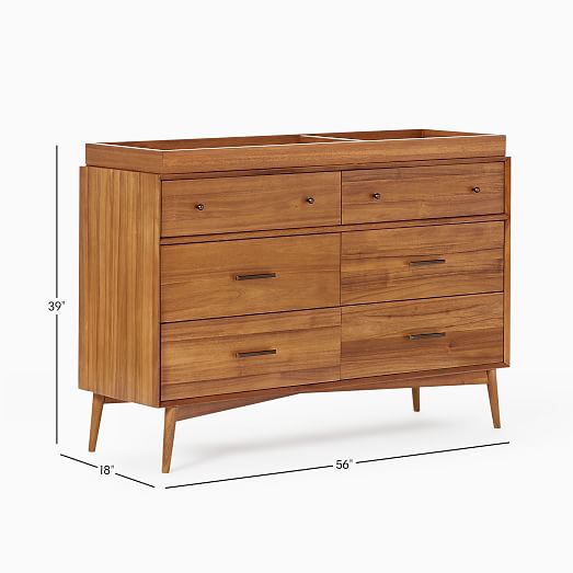 Mid Century 6 Drawer Changing Table 56 West Elm