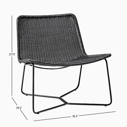 Outdoor Slope Collection Gray Charcoal Lounge Chair West Elm