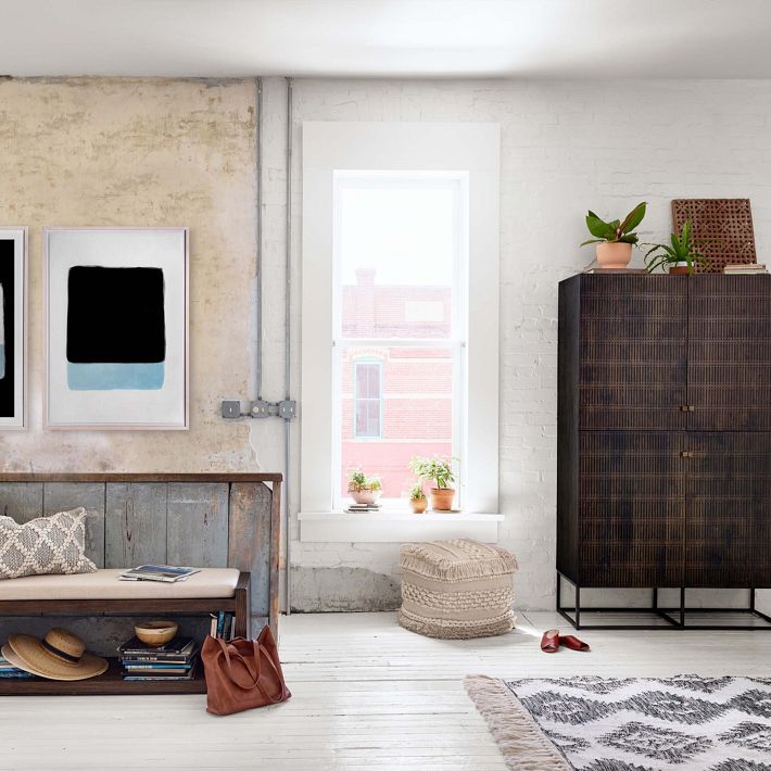 Mango wood tall cabinet store