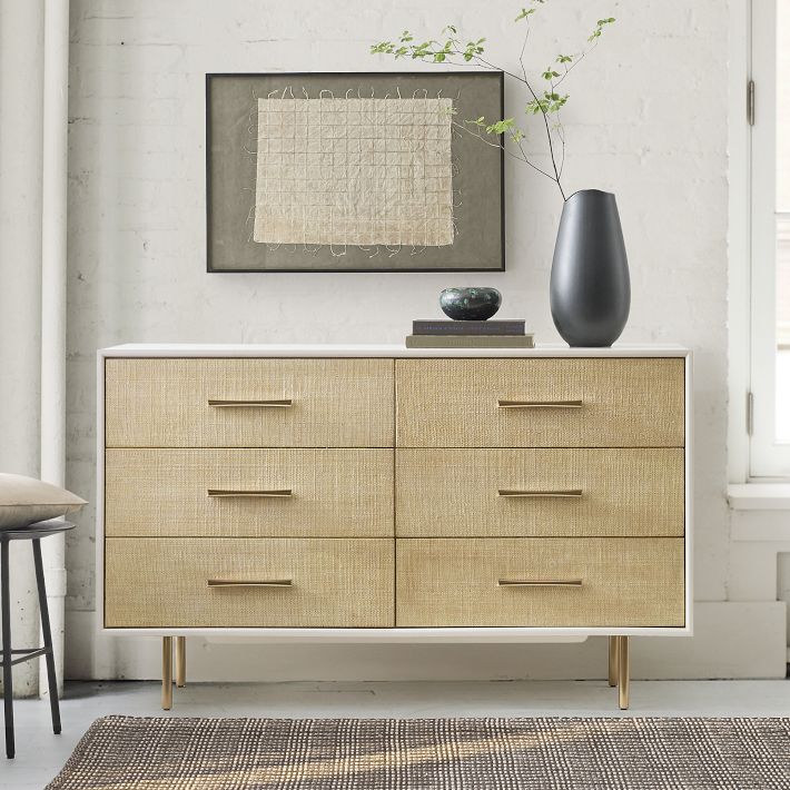 Margot Raffia 6 Drawer Dresser 56