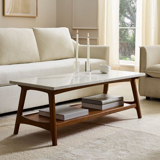 Mid Century Storage Coffee Table Modern Living Room Furniture West Elm
