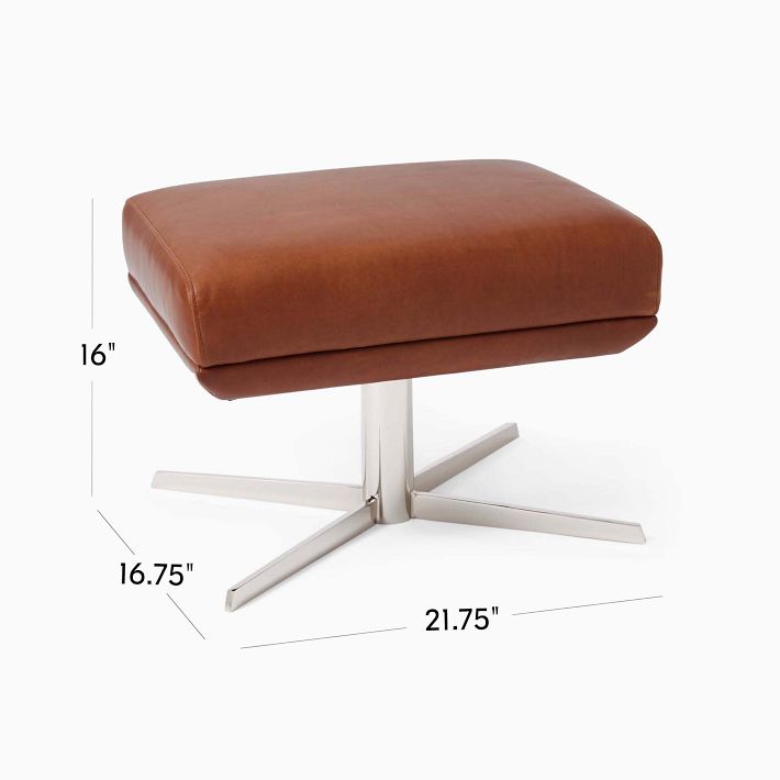 Austin Leather Swivel Chair Ottoman Set