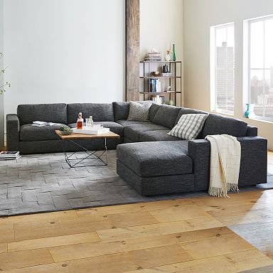 Chaise Sectional Urban Fabric Collection West Elm