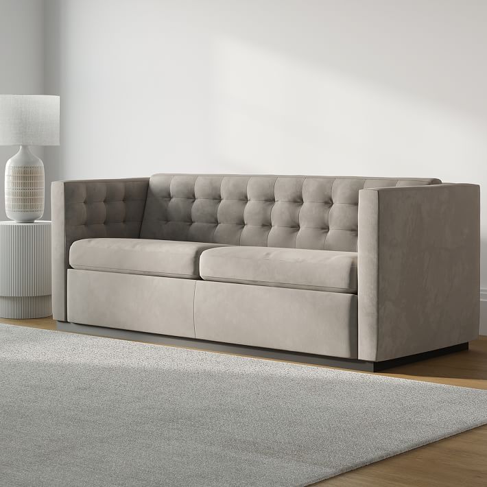 Rochester 72 Sleeper Sofa Tweed Gray Salt Pepper West Elm