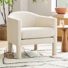 Isabella Fully Upholstered Chair Poly Performance Velvet Gray Slate West Elm
