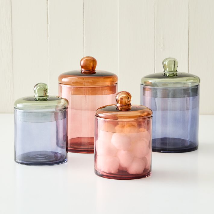 Color Blocked Glass Canister | West Elm