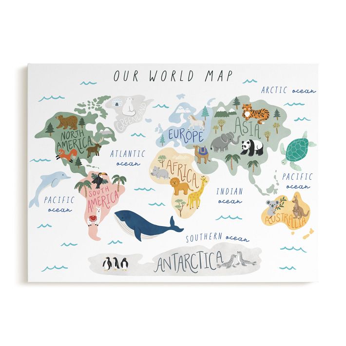 Our World Map Wall Art by Minted for West Elm Kids | West Elm
