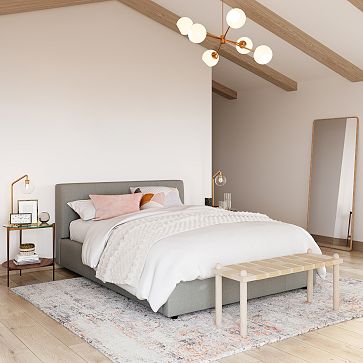 Haven Standard Bed Performance Chenille Tweed Gray Frost Gray Twin West Elm