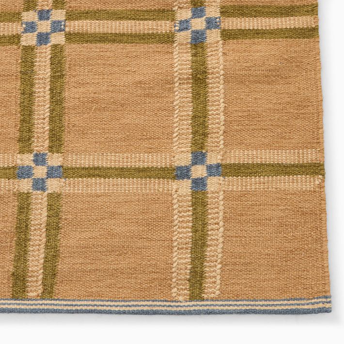 Pierce & Ward Windowpane Check Handwoven Wool Rug Swatch | West Elm