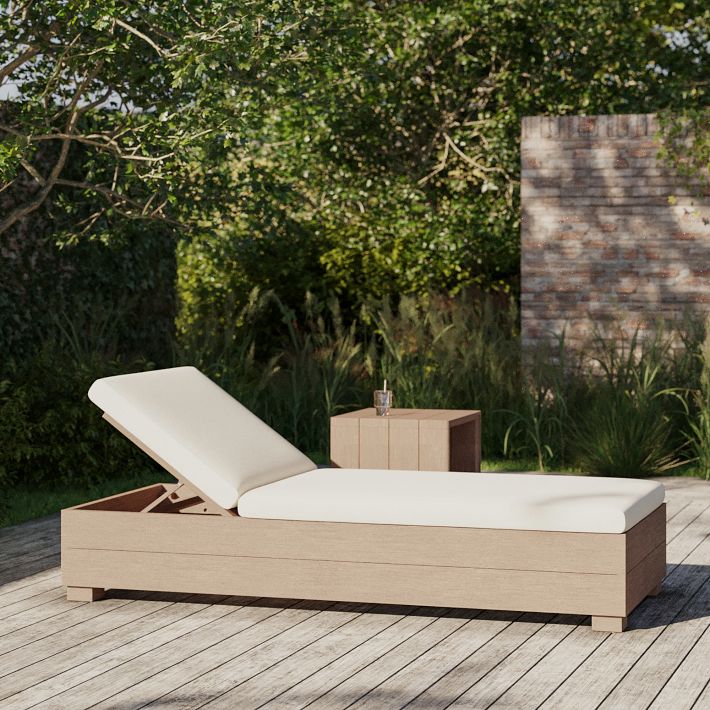 Telluride Outdoor Chaise Lounge & Calla Side Table (18") Set | West Elm