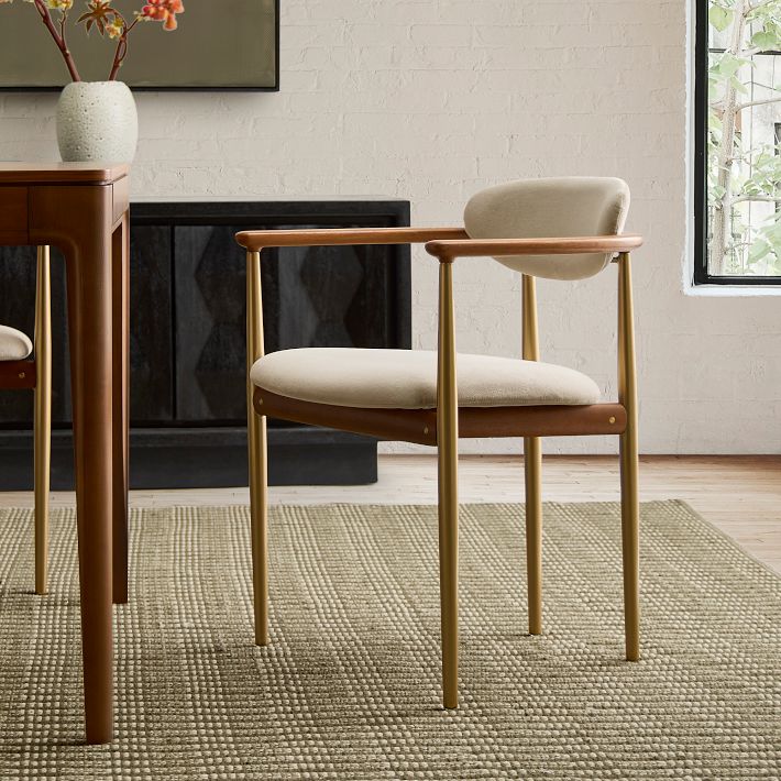 Edison Dining Arm Chair - Metal Legs | West Elm