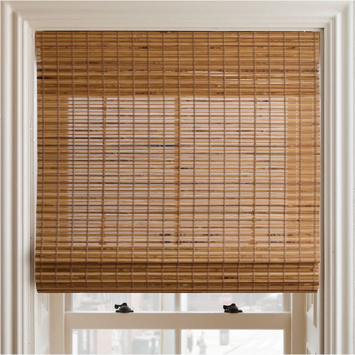 Custom Bamboo Unlined Roman Shade | West Elm