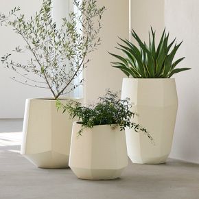 Fallon Faceted Ficonstone Indoor/Outdoor Planter | West Elm