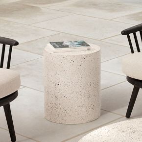 Terrazzo Drum Indoor/Outdoor Round Side Table (15") | West Elm