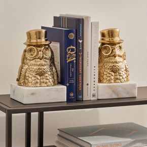 Dapper Animal Bookends - Modern Brass Finish | West Elm