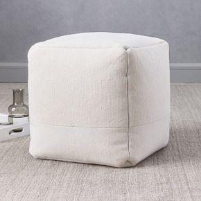 Open Box: Cotton Canvas Pouf | West Elm