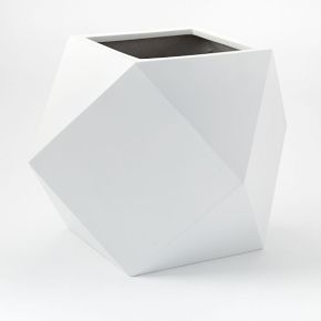 Open Box: Faceted Modern Fiberstone Indoor/Outdoor Planters | West Elm