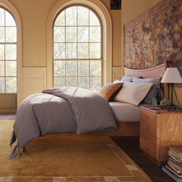 Pierce & Ward Cotton Linen Stripe Duvet Cover & Shams | West Elm