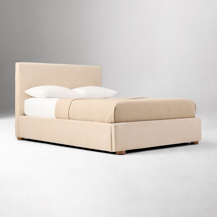 Emmett Nontufted Low Profile Bed - Wood Legs | West Elm