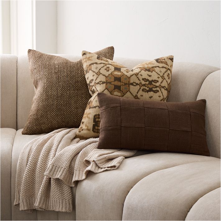 Two-Tone Basketweave Pillow Cover & Throw Set | West Elm