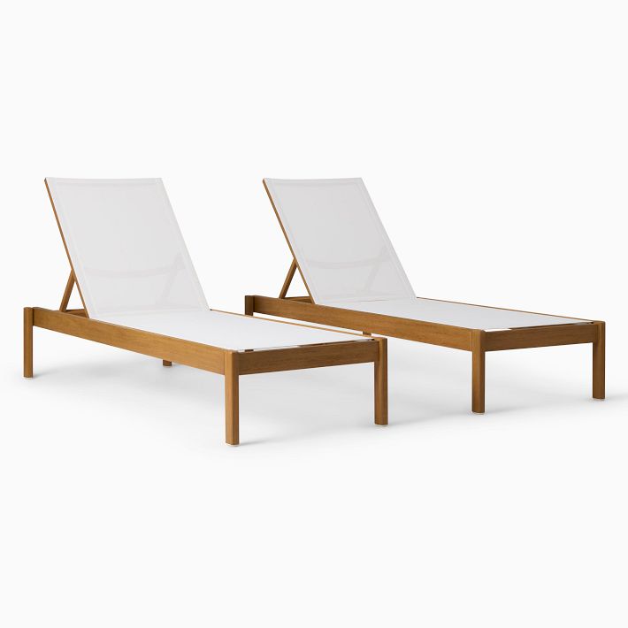 Open Box: Playa Outdoor Textilene Stacking Chaise Lounge (Set of 2 ...
