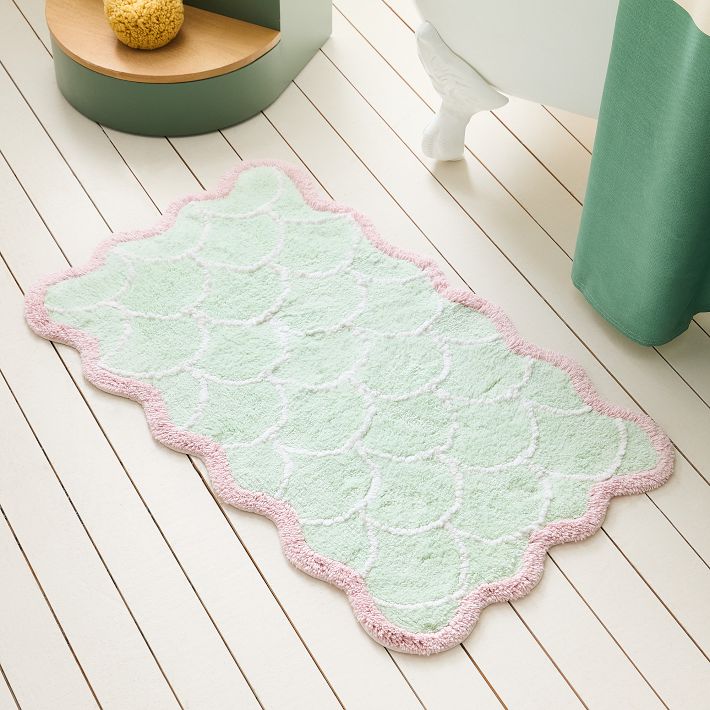 Kids Wavy Edge Scallop Bath Mat | West Elm