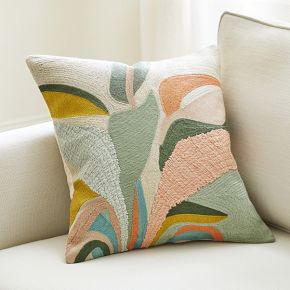 Botanical Crewel Pillow Cover | West Elm