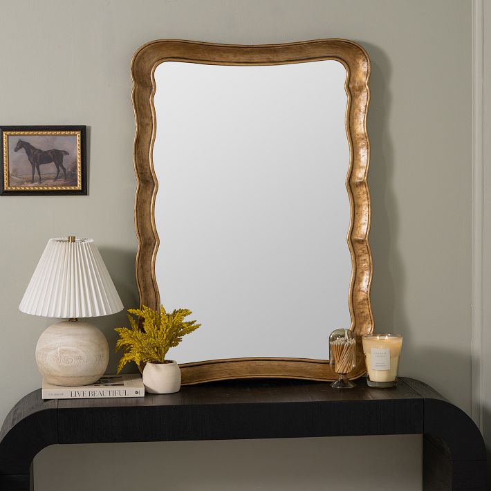 Gilded Wave Gold Wall Mirror | West Elm