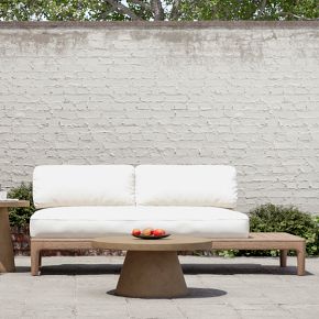 Catalina Outdoor Armless Sofa w/ Table (77") | West Elm