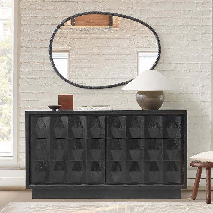 Carved Pattern 6-Drawer Dresser - Modern Mango Wood | West Elm