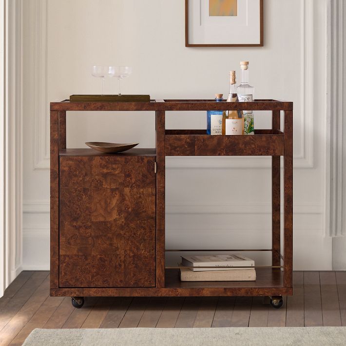 Saige Burl Bar Cart (35") | West Elm