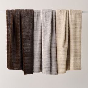 Faux Fur Textured Channel Throw | West Elm