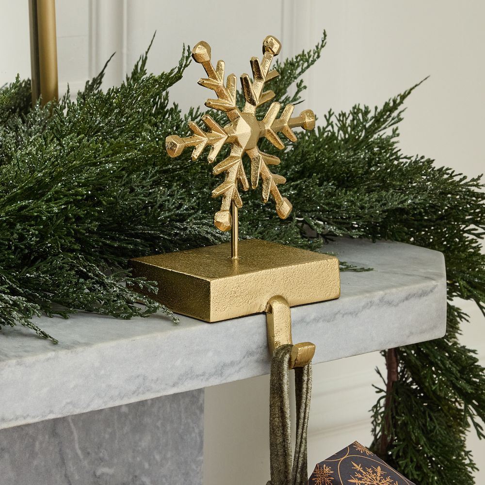 Brass Snowflake Stocking Holder | West Elm