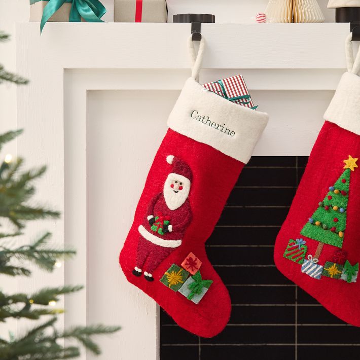 Santa & Gifts Felt Stocking | West Elm