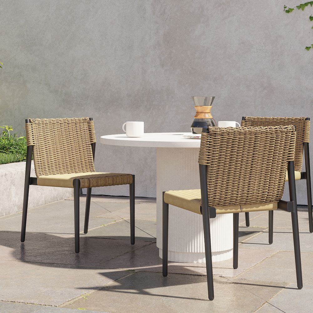Ventura Aluminum Outdoor Stacking Side Dining Chair (Set of 2) | West Elm