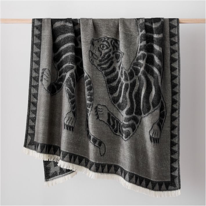 Brushed Woven Tiger Throw | West Elm